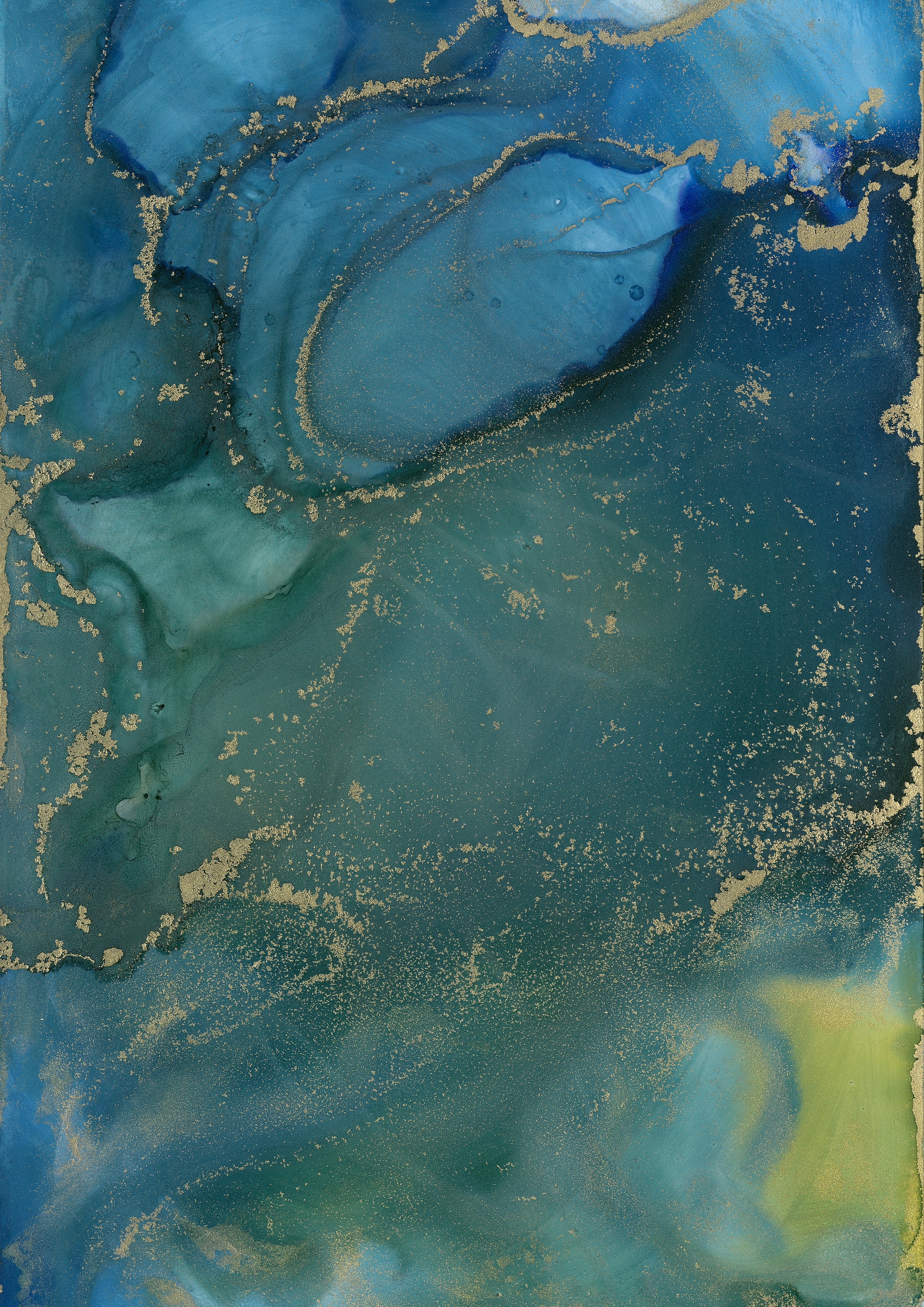 Luxurious Gold Blue Ocean Wall Art | Fine Art Prints | Art by Affie